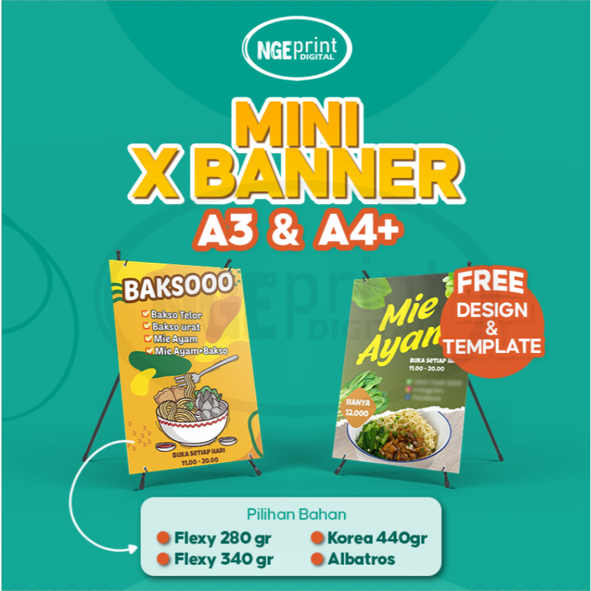 Jual Mini Banner+tiang Premium Murah Bisa Custom Design / Cetak XBanner ...