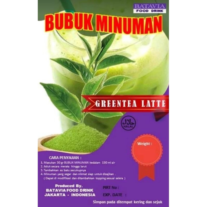 Jual Bubuk minuman premix Batavia rasa Green Tea 500gram | Shopee Indonesia