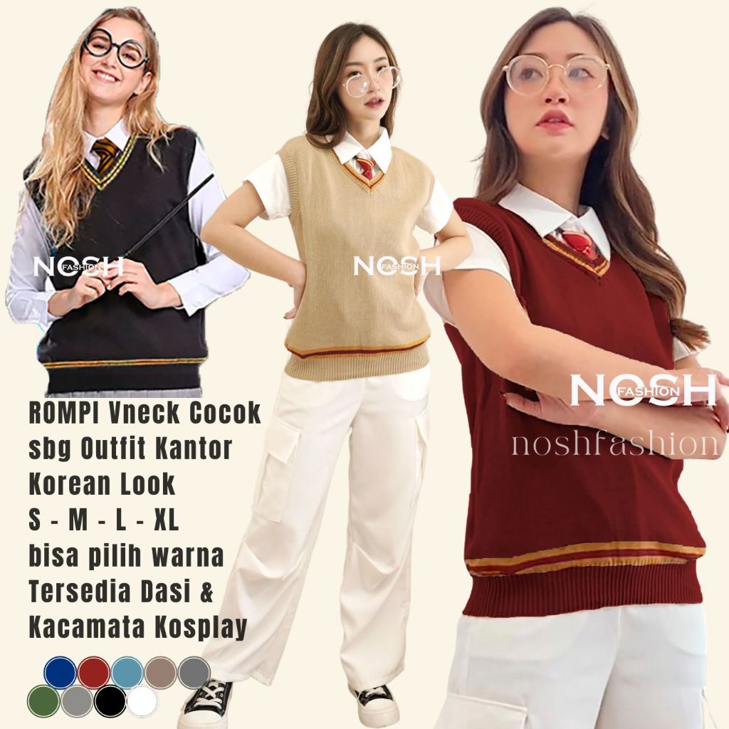 Jual Vest Rajut Korean Style Wanita List Kuning _ NOSHFashion / Rompi ...