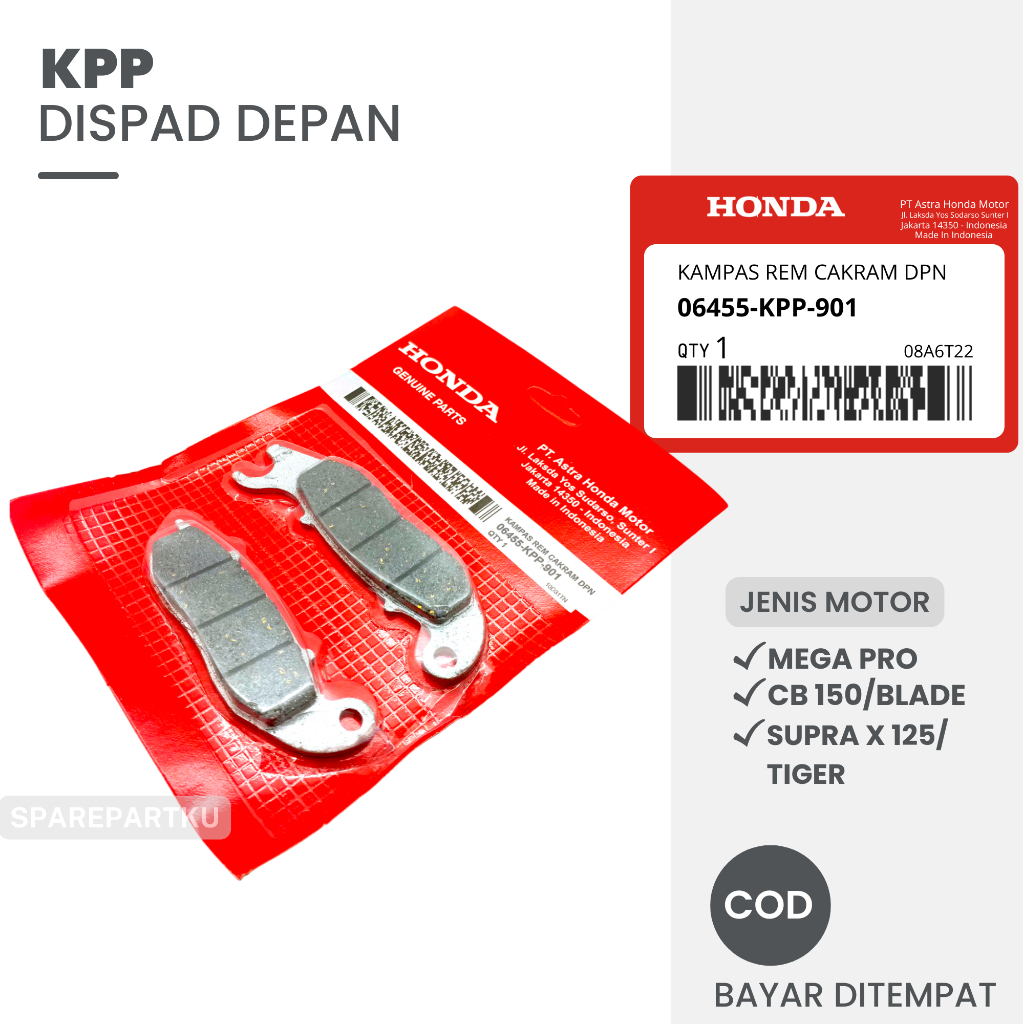 Jual KPP DISPAD DEPAN SUPRA X 125, BLADE, MEGAPRO, CB 150, TIGER ...