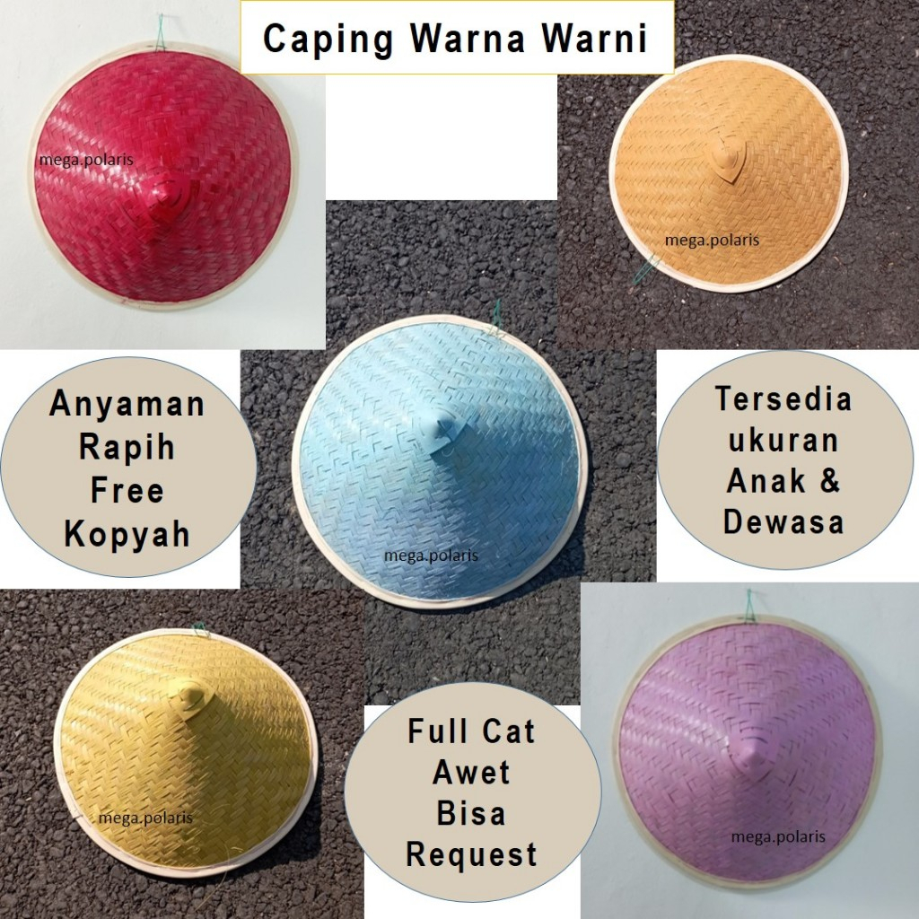 Jual [TERLARIS] Topi Caping Petani l Caping Warna - Warni untuk ...