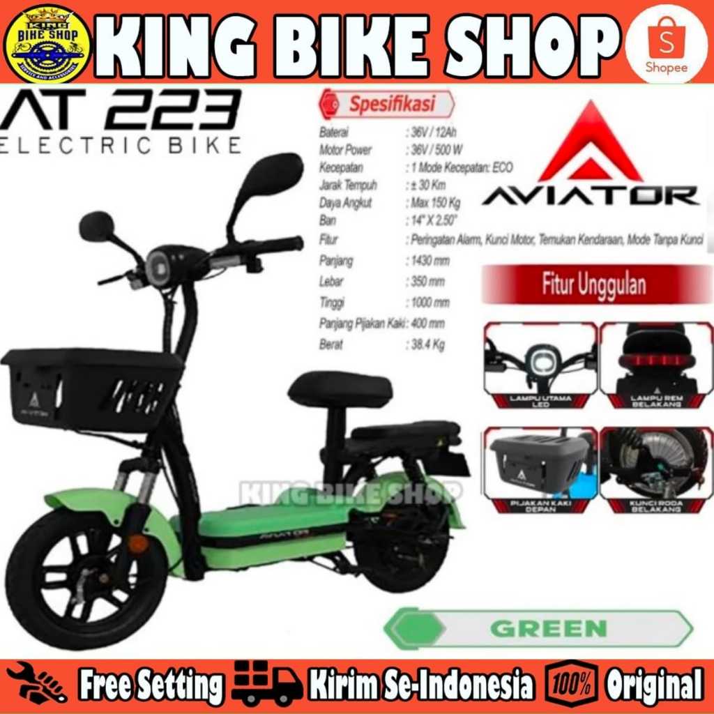 Jual Sepeda Listrik AVIATOR AT 223 500 Watt Electric E-Bike | Shopee Indonesia