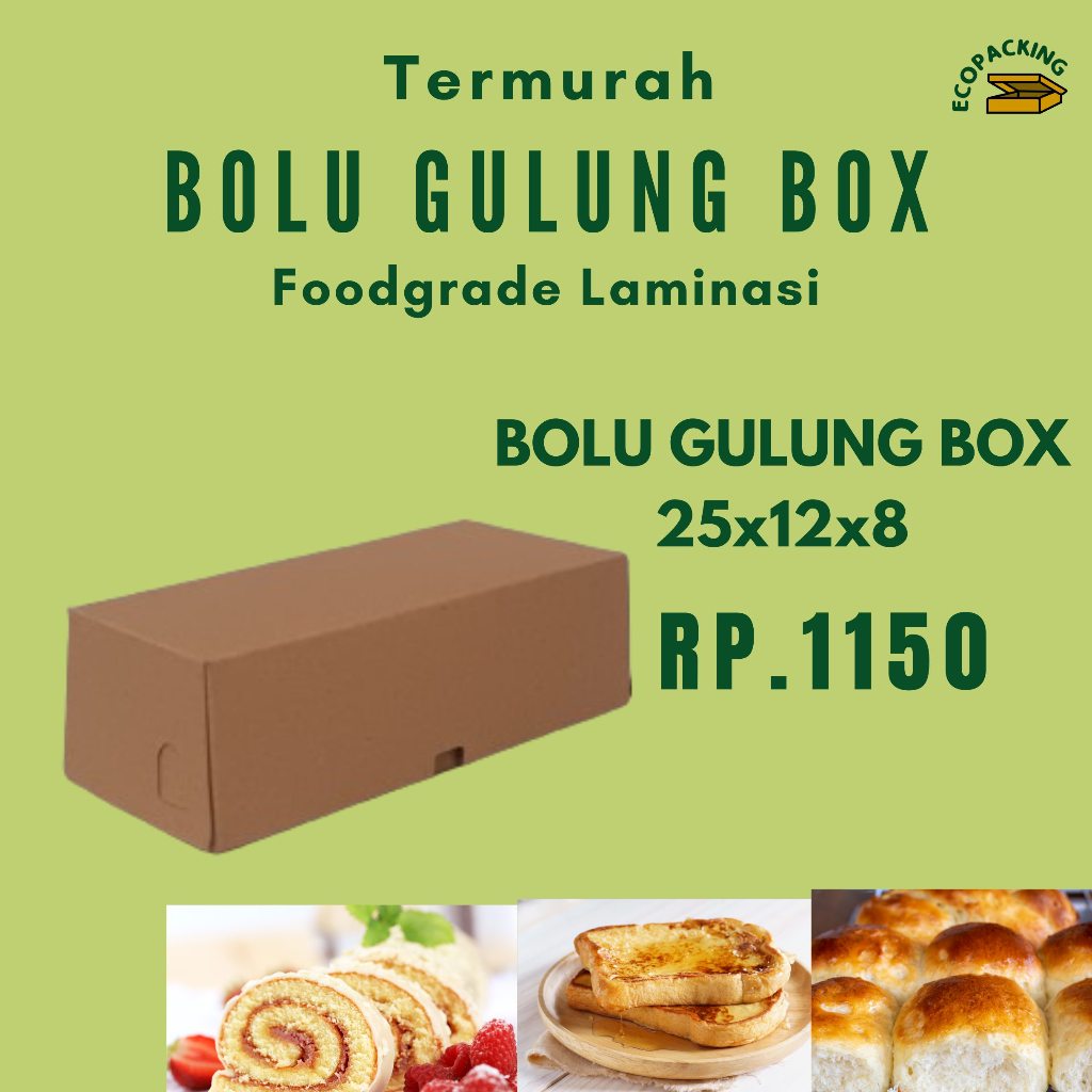 Jual Dus Kotak bolu gulung Laminasi / Box Roti sisir / pastry cake ...