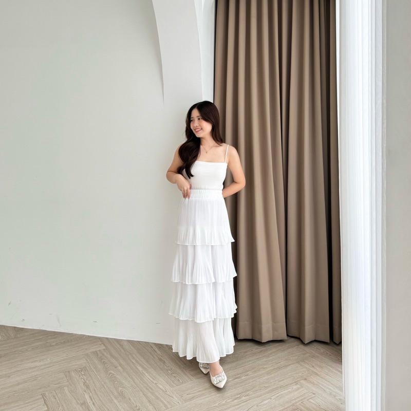Jual Bella Ruffle Skirt | Rok Hijab Ruffle Panjang Plisket Pleated ...