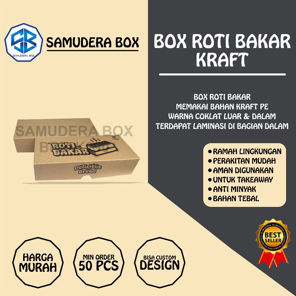 Jual BOX ROTI BAKAR / KEMASAN ROTI BAKAR SETENGAH PORSI /BOX ROTI BAKAR ...