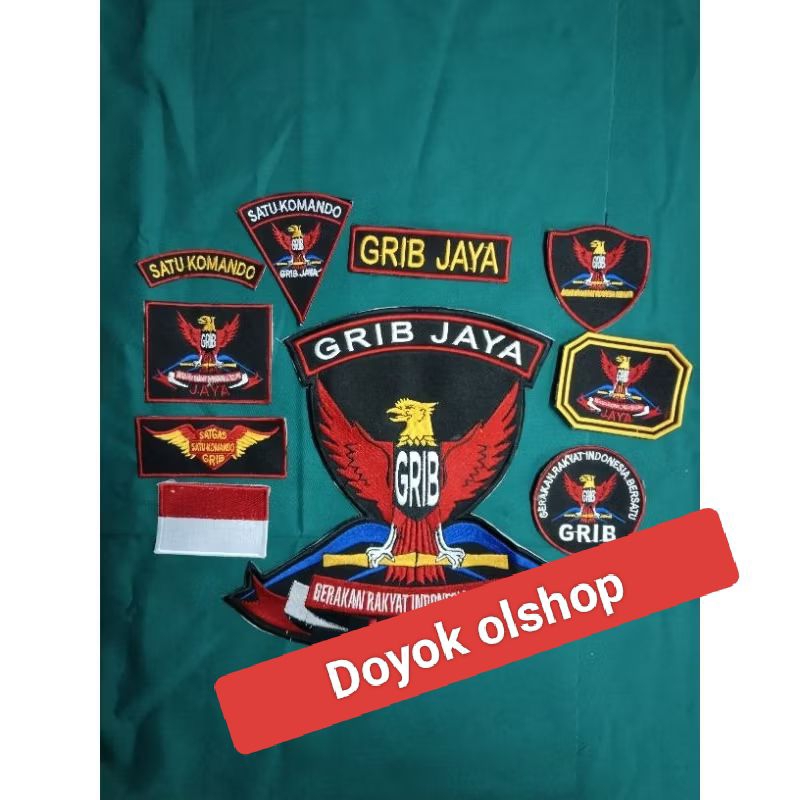 Jual 1 set logo grib jaya betge gribjaya logo bordir grib jaya logo ...