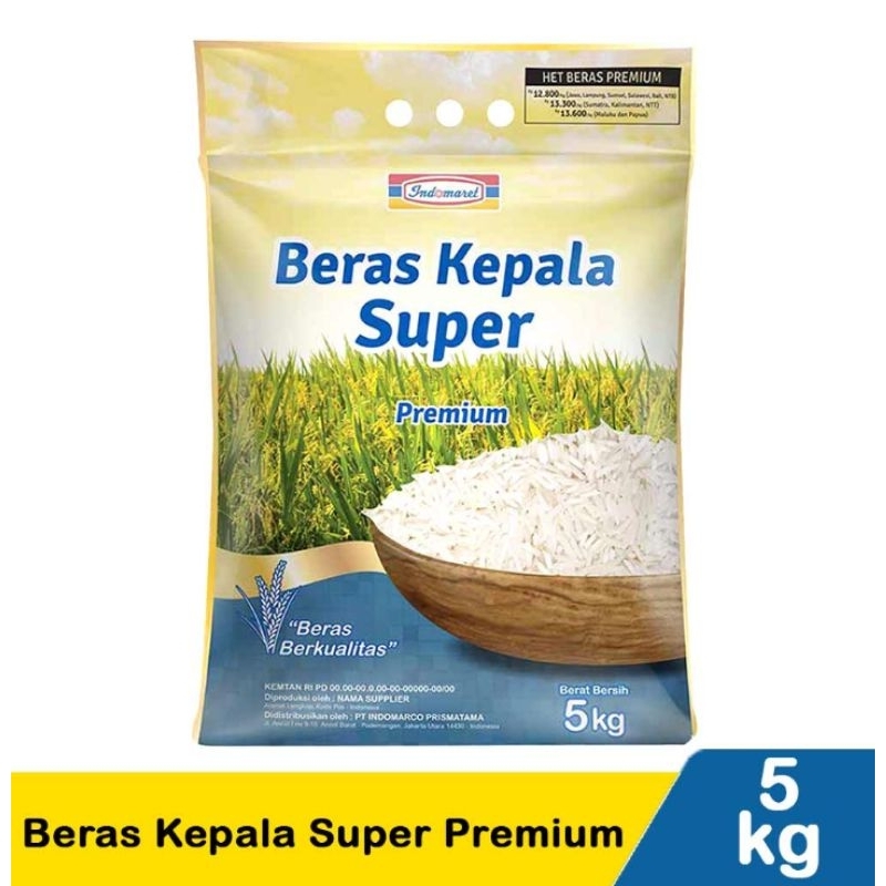 Jual Beras kepala super premium Indomaret kemasan 5 kg | Shopee Indonesia