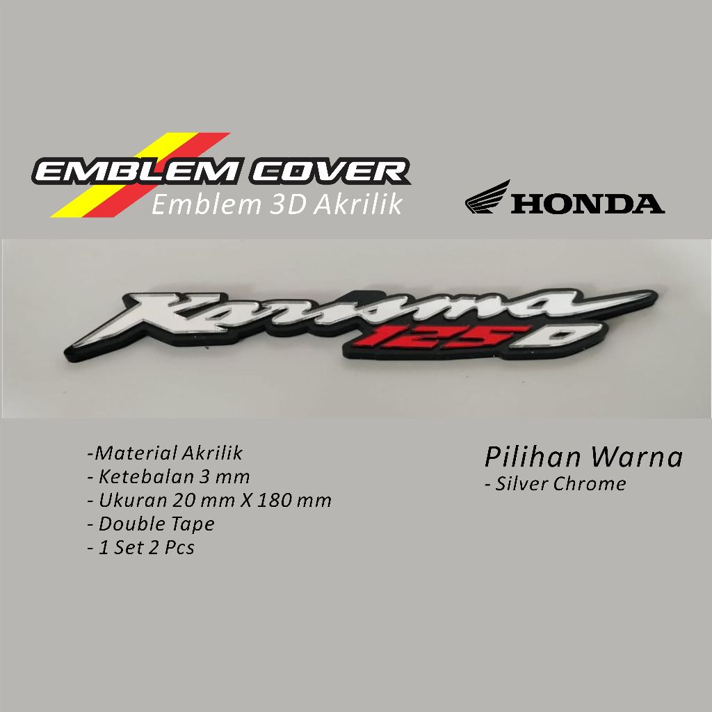 Jual emblem 3d honda karisma sepasang stiker 3d akrilik kharisma emblem ...
