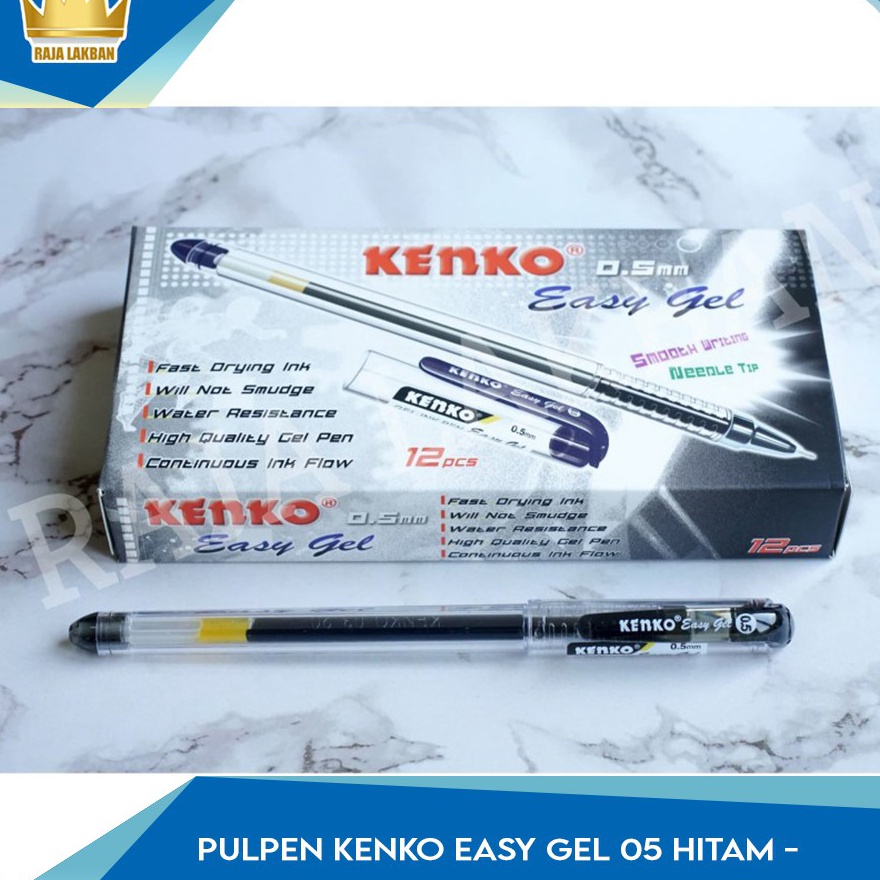 Jual DISCOUNT Pulpen Kenko Easy Gel 5 Hitam Biru 1 Lusin | Shopee Indonesia