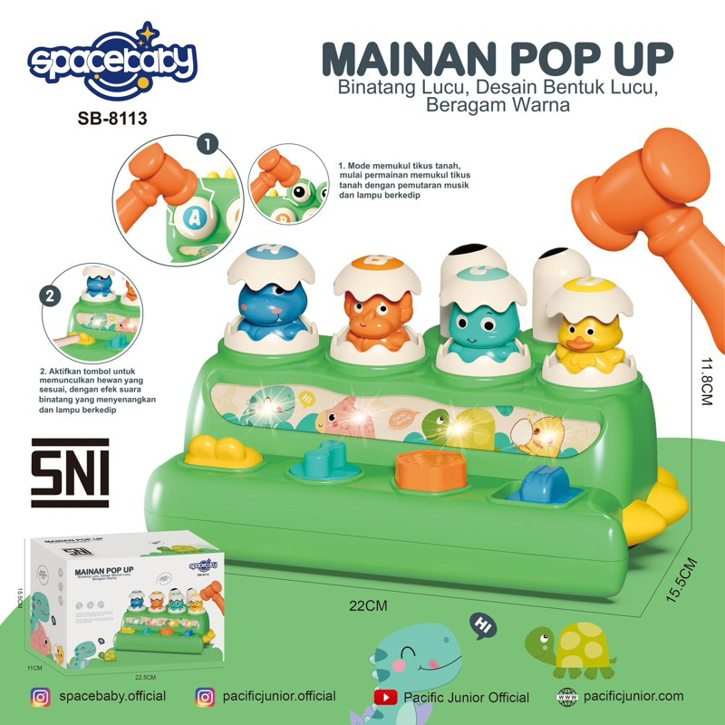 Jual MAINAN EDUKASI ANAK PUZZLE POP UP ANIMALS LENGKAP DENGAN MUSIC DAN LAMPU SB-8113/SPACEBABY ...