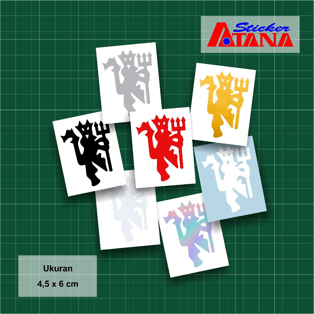 Jual Stiker Cutting Red Devil Manchester United Emblem Logo Bola Setan ...