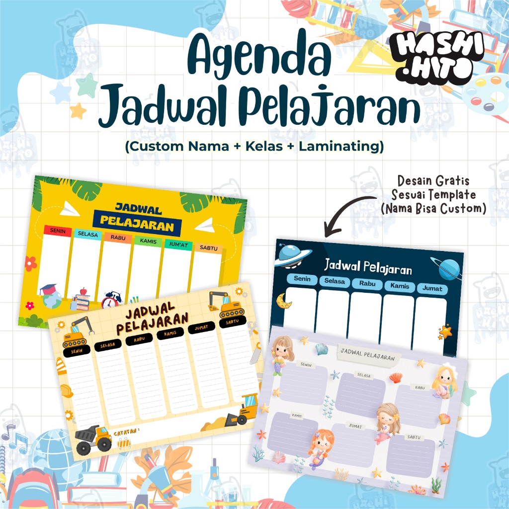Jual Jadwal Pelajaran Custom Jadwal Pelajaran Jadwal Murid Class