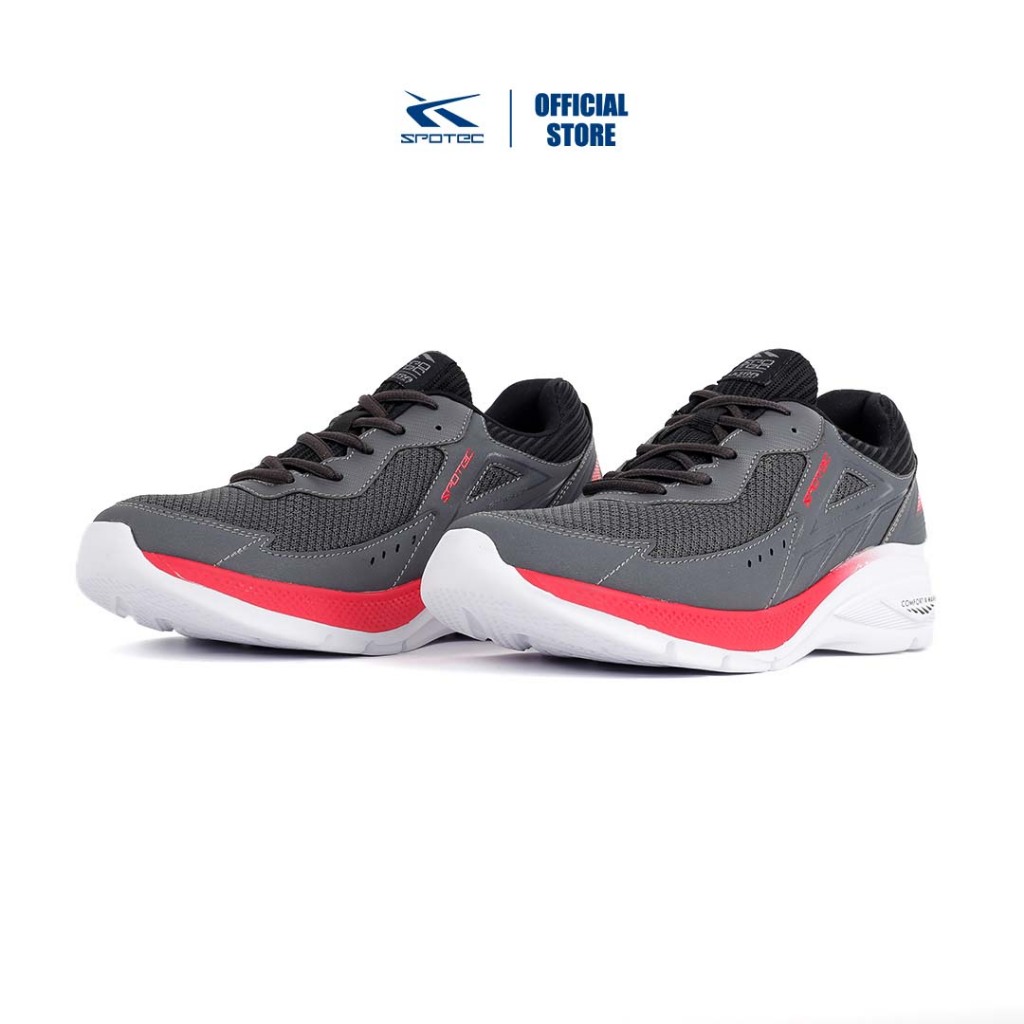 Jual Spotec Running Easton Sepatu Lari Pria Wanita - Abu Tua Merah | Shopee Indonesia