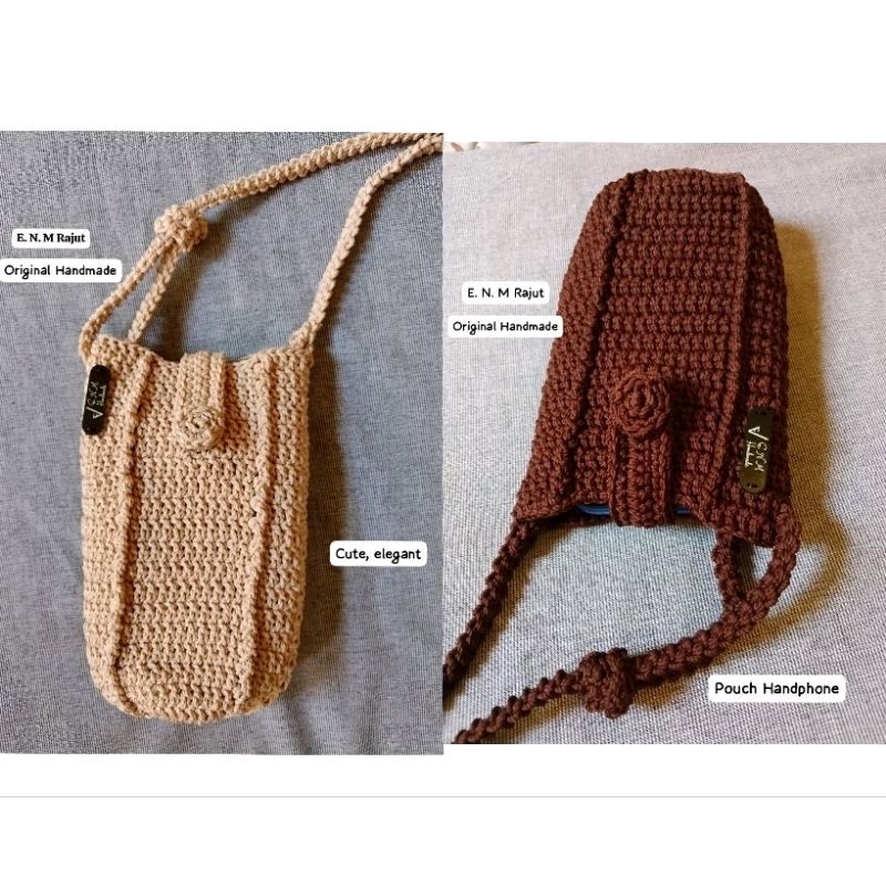 Jual Pre-Order. Pouch / Tas HP Rajut Modern Cute. Original Handmade ...