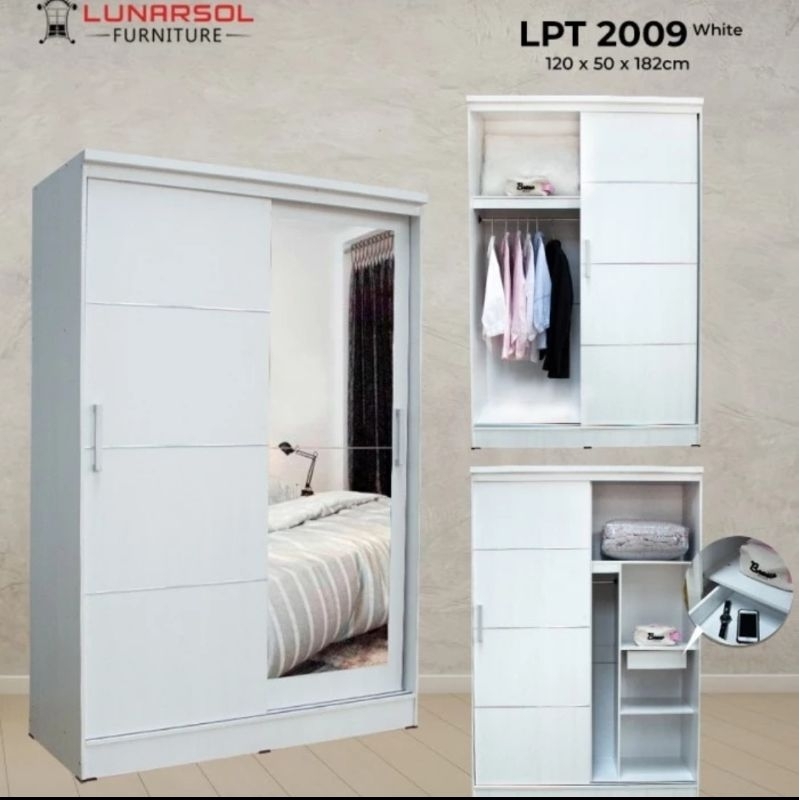 Jual lemaru baju sliding 120 lemari pakaian 2 pintu sliding lemari baju ...