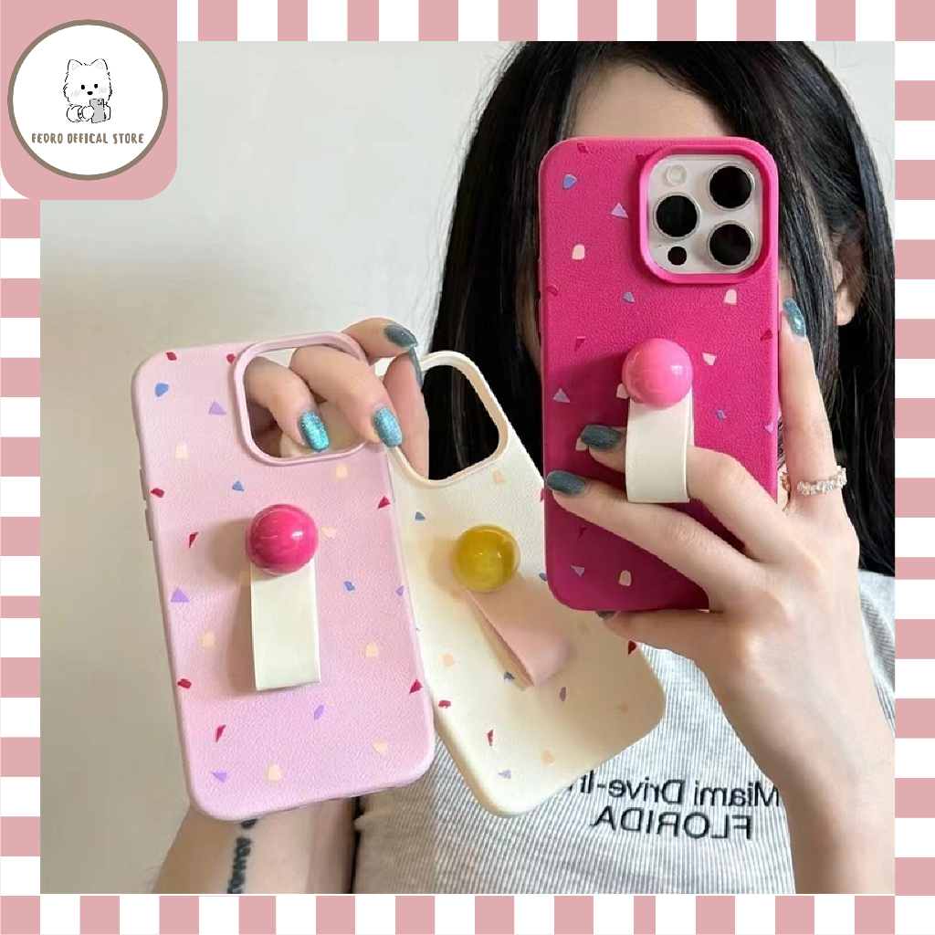 Jual Case iPhone Pink Sillicone Colorful Polkadot Ball Korean with ...