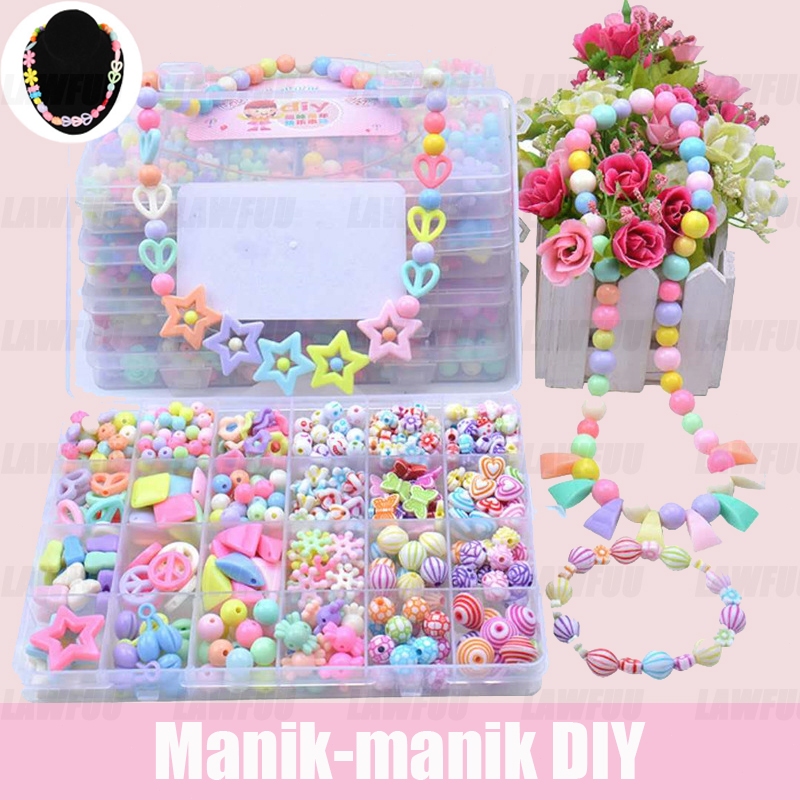 Jual 24 Manik-manik Kotak Set Alat Perhiasan DIY Edukasi Kreatifitas ...