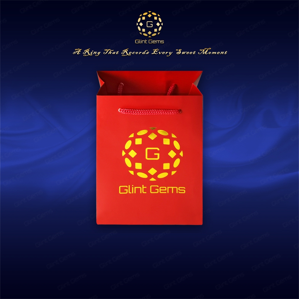 Jual GlintGems,Paper Bag berlogo Glint Gems , desain mewah warna merah ...