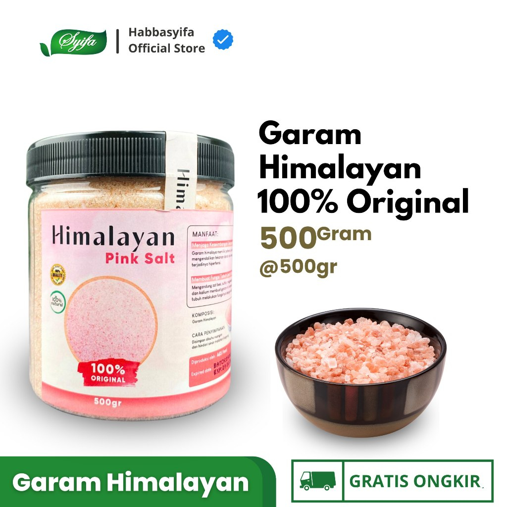 Jual Garam Himalaya 500 Gram Pink Himalayan Salt Original Premium ...