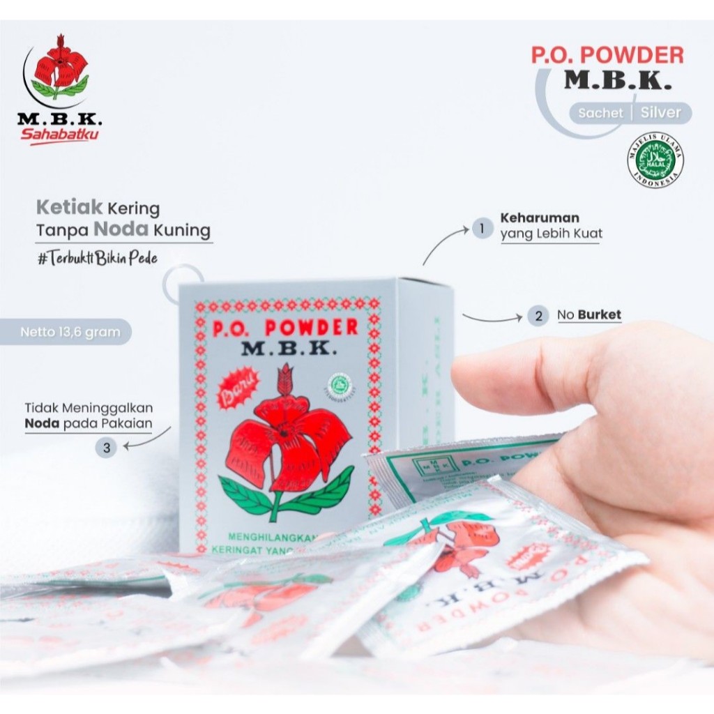 Jual MBK Powder Silver dan Putih 1 bok isi 12 sachet | Shopee Indonesia