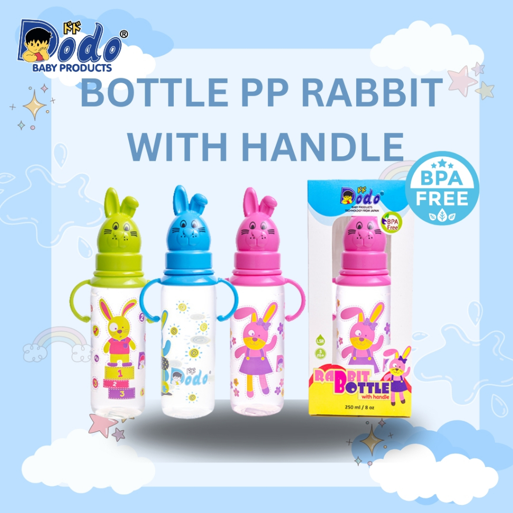 Jual BOTTLE PP RABBIT With HANDLE/BOTOL SUSU 300ml | Shopee Indonesia