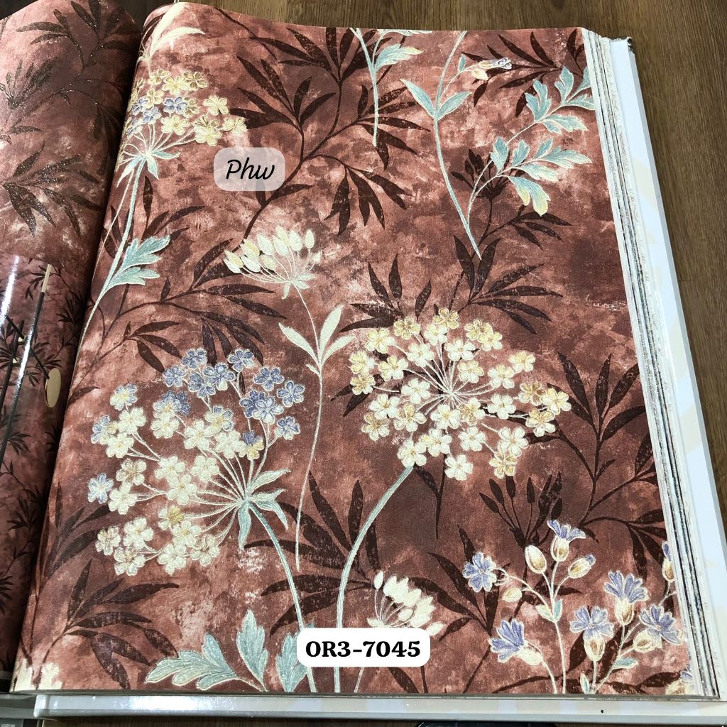 Jual Wallpaper Dinding Motif Daun Bunga Tropical Simple Ornamen Abstrak ...