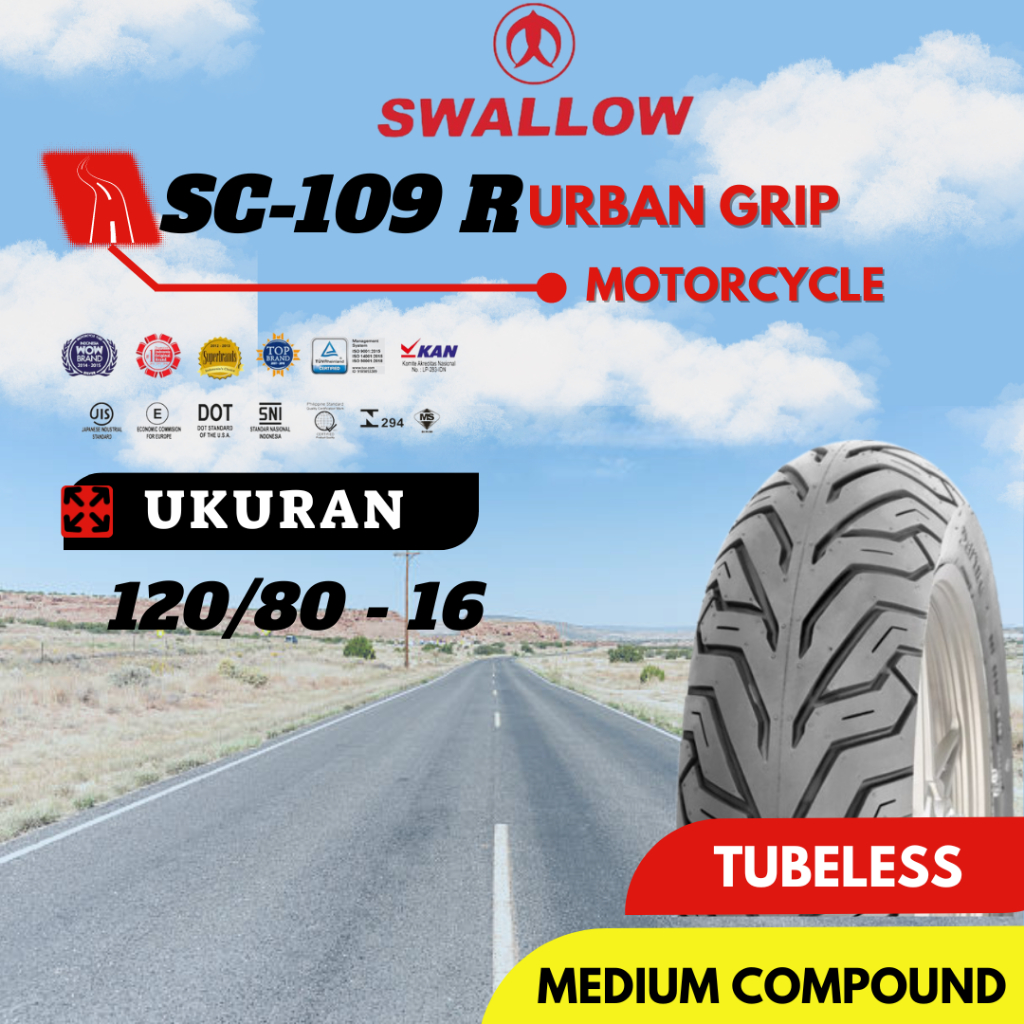 Jual Ban Luar Sepeda Motor Swallow SC-109 R Urban Grip 120/80-16 Ring ...