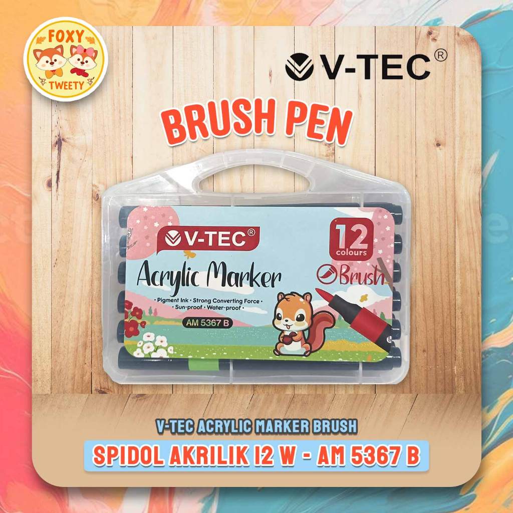 Jual V-TEC Acrylic Marker 12 Warna AM 5367 B / 12 Colour - Cocok untuk ...