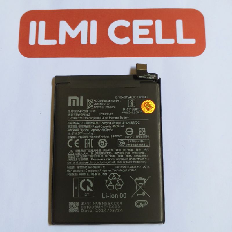 Jual BATRE XIAOMI REDMI NOTE 10 4G/ NOTE 10S BN59 ORI NEW | Shopee ...