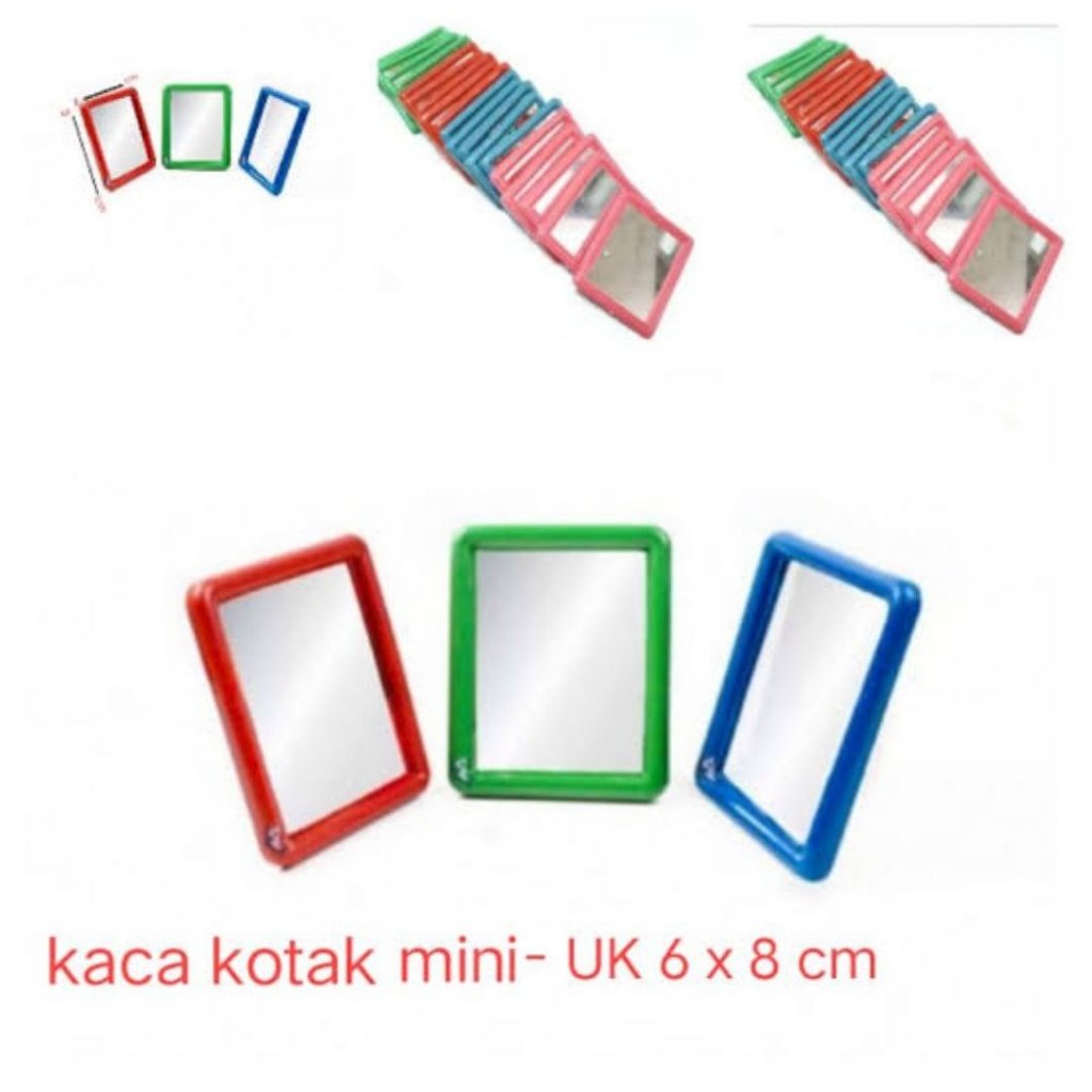 Jual Kaca Cermin Saku Mini kotak Kecil Bentuk Kotak 6x8 cm varian warna ...