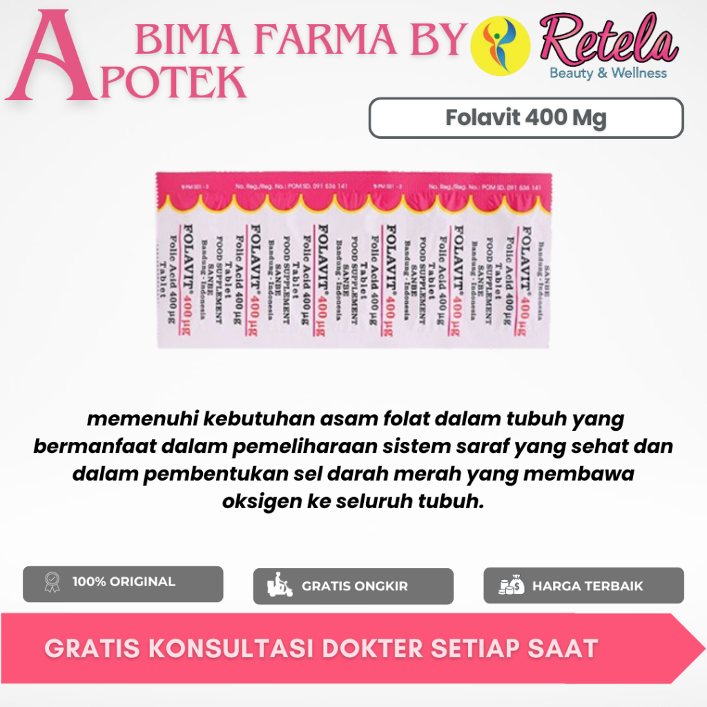 Jual Folavit 400 mcg 1 Strip 10 Tablet | Shopee Indonesia
