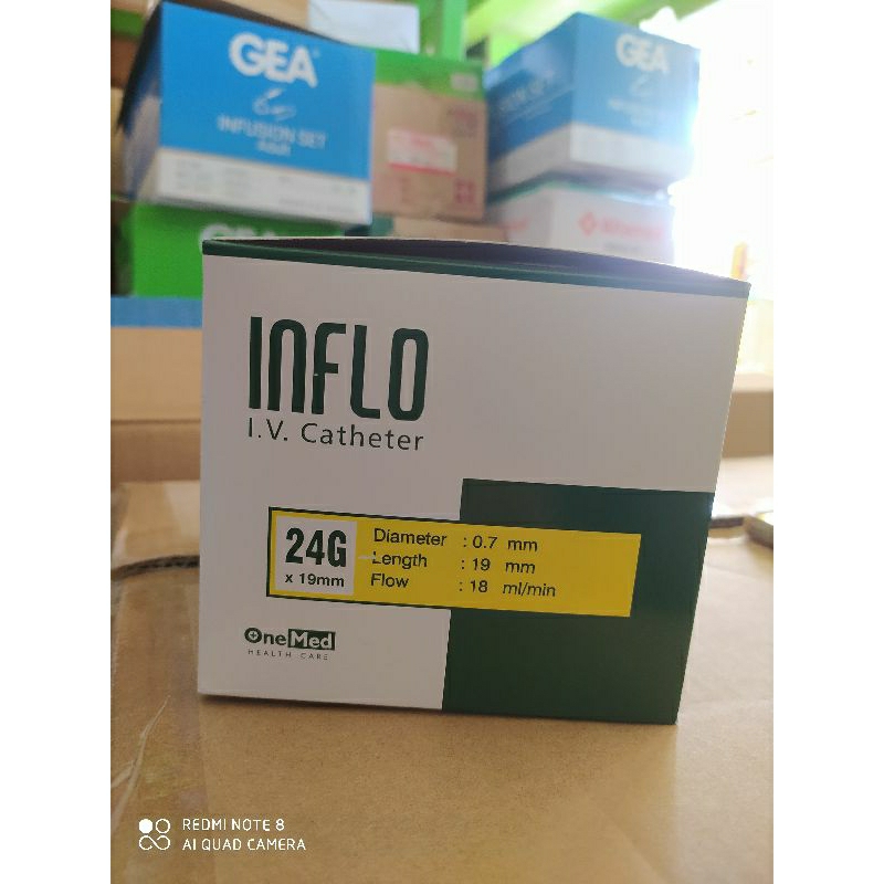Jual INFLO I.V. CATHETER 24G x 19mm BOX isi 50Pcs | Shopee Indonesia