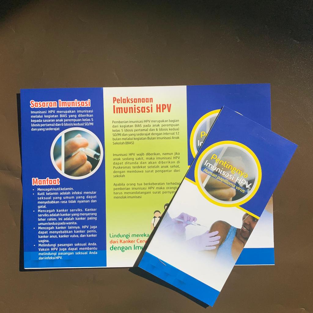 Jual Brosur Kesehatan | Leaflet Pentingnya Imunisasi HPV | Media Edukasi Bahaya Human Papilloma ...