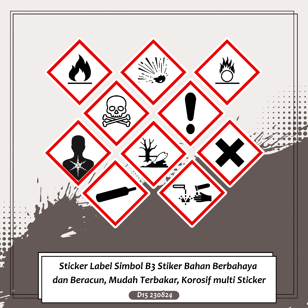 Jual Sticker Label Simbol B3 Stiker Bahan Berbahaya dan Beracun, Mudah ...