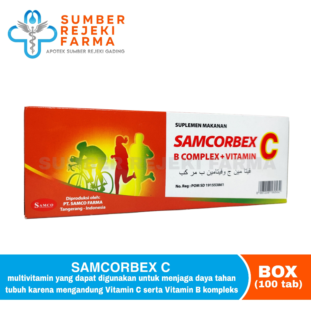 Jual Samcorbex BOX 10 Strip (Isi 100 Tablet) - Vitamin C | B Complex ...