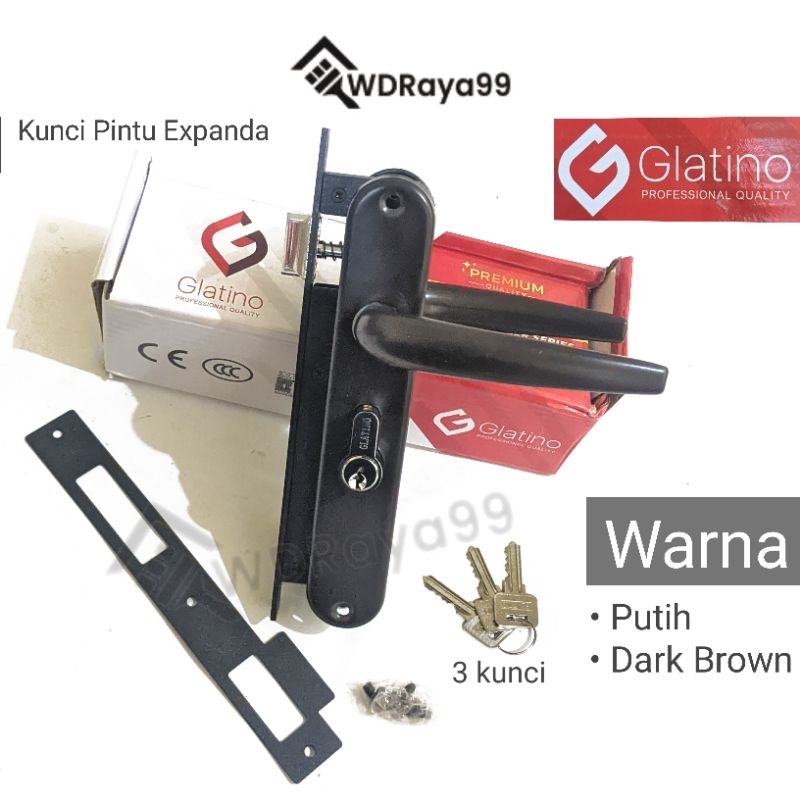 Jual Kunci Pintu Aluminium Gagang Pintu Expanda GLATINO Anti Macet | Shopee Indonesia