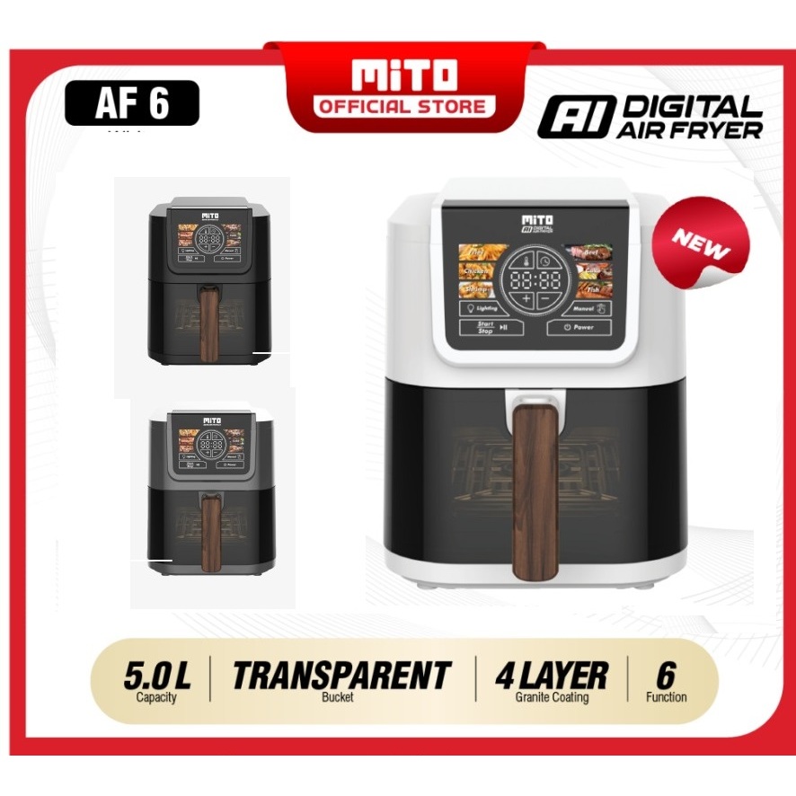 Jual Mito Digital Air Fryer AF6 Kapasitas 5 Liter - Menggoreng Tanpa Minyak Air Fryer AF 6 ...