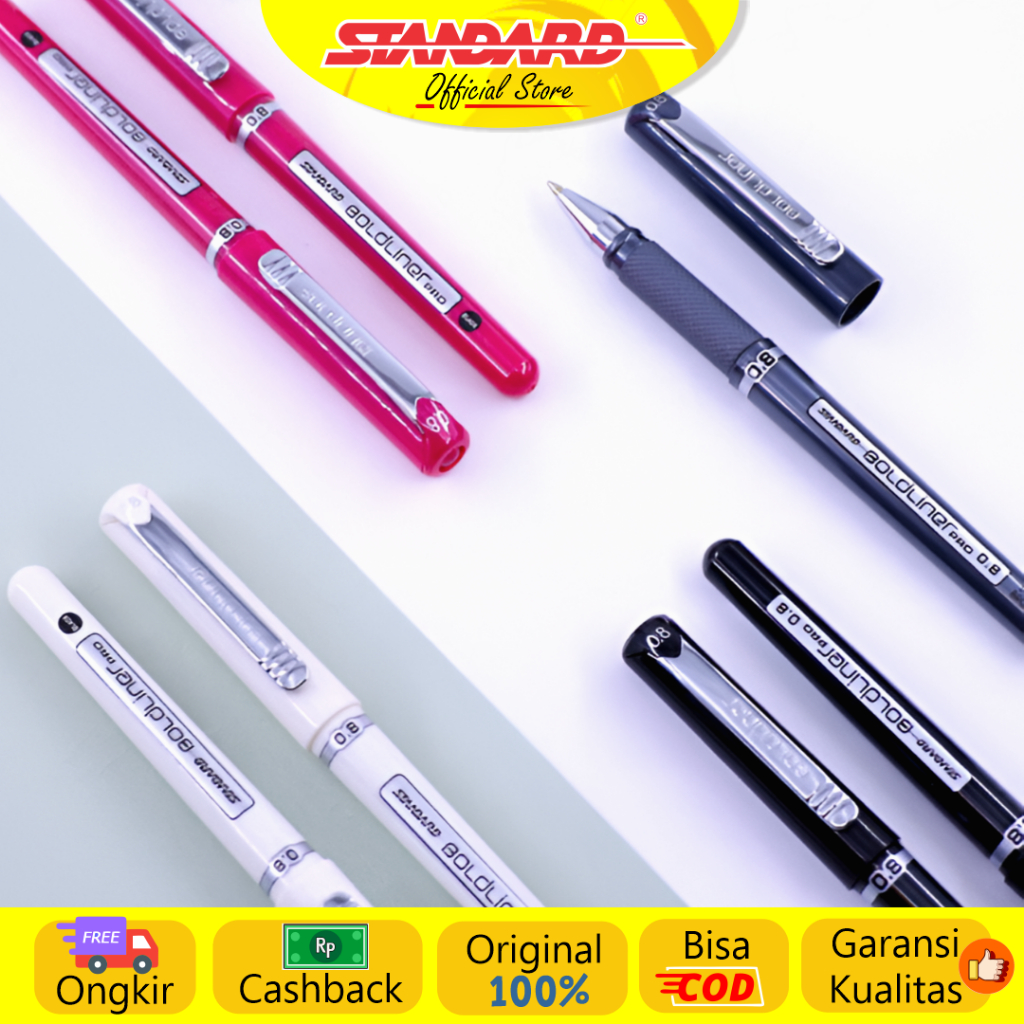 Jual Standard - Pulpen Boldliner Solid 0.8 Isi 3 Pcs ( Alat Tulis / Pen ...