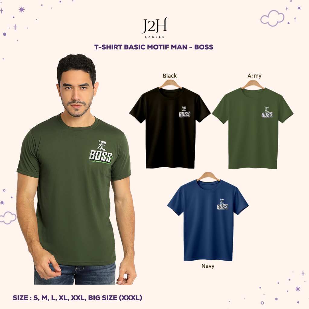 Jual JK LABELS - Tshirt Basic Motif Man - Boss | Shopee Indonesia