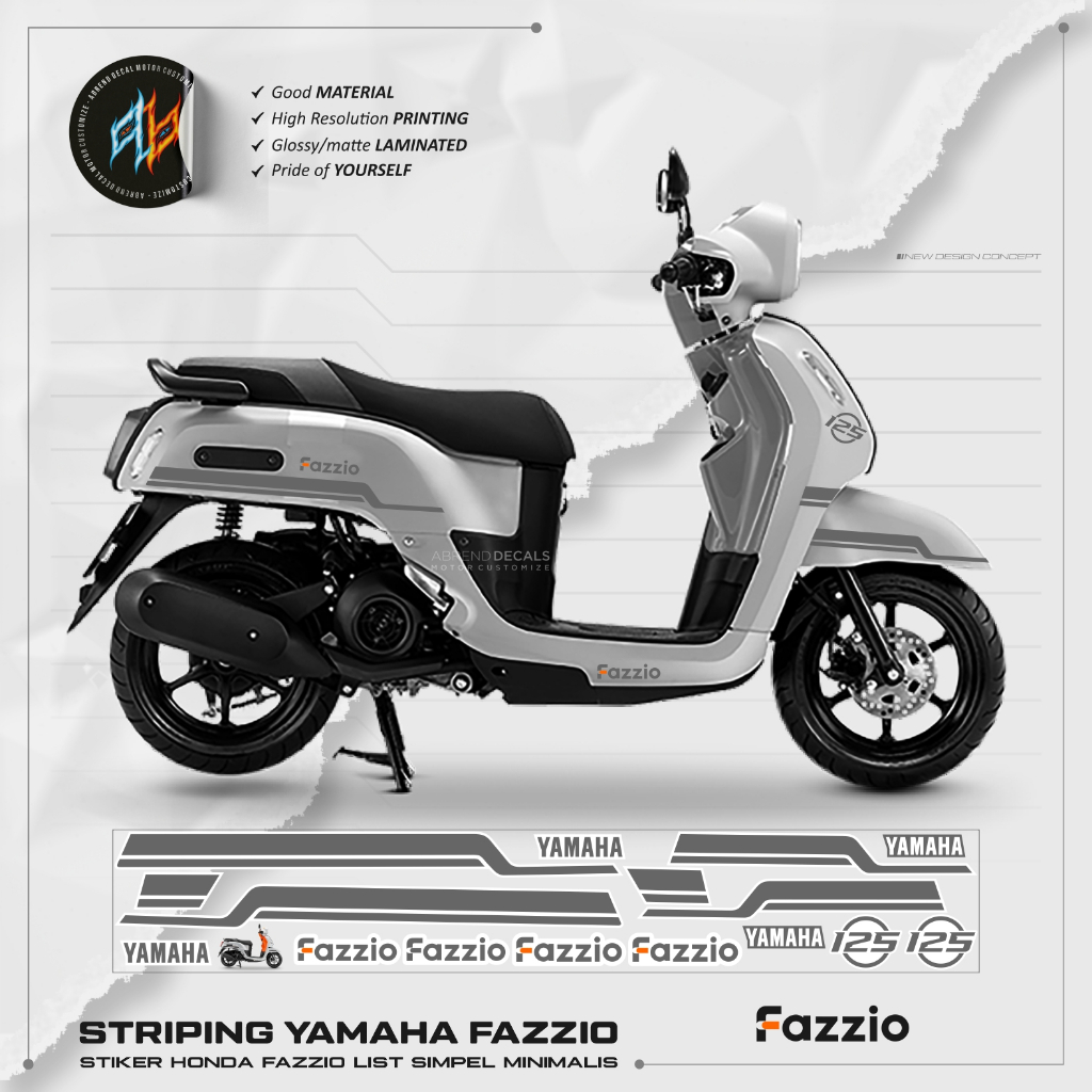 Jual STIKER FAZZIO LIST SIMPEL MINIMALIS / STRIPING YAMAHA FAZZIO ...
