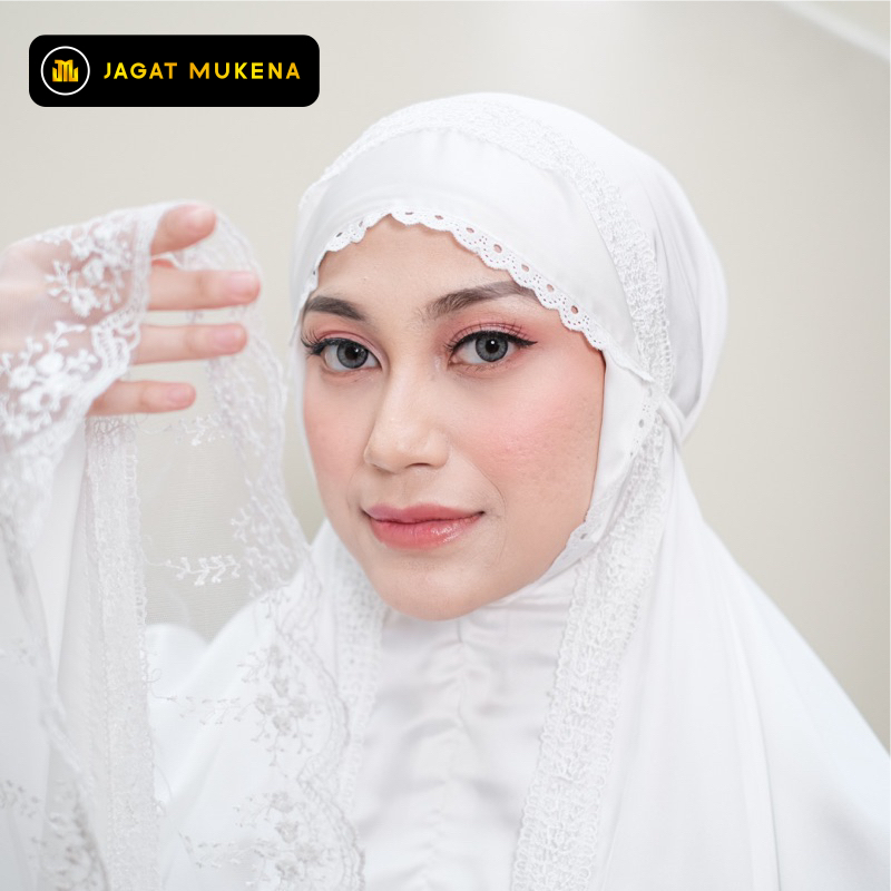 Jual Mukena Silk Premium | Mukena Lily Silky Broken White | Mukena ...