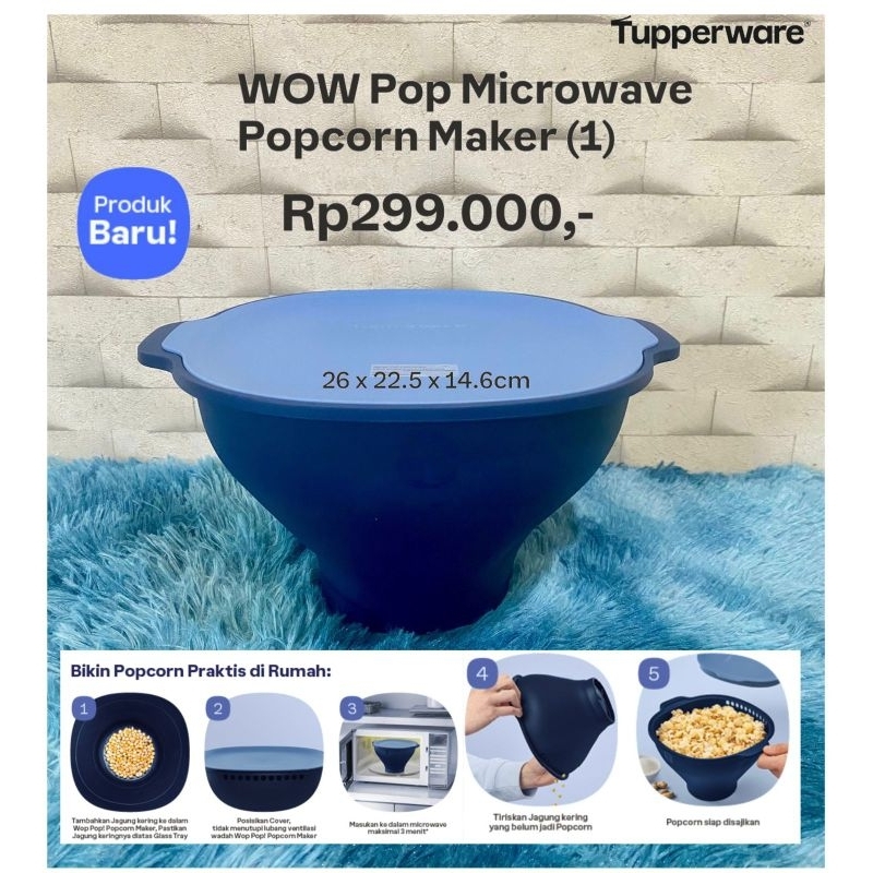 Jual Tupperware Wow Pop Microwave Popcorn Maker Alat Pembuat Popcorn ...