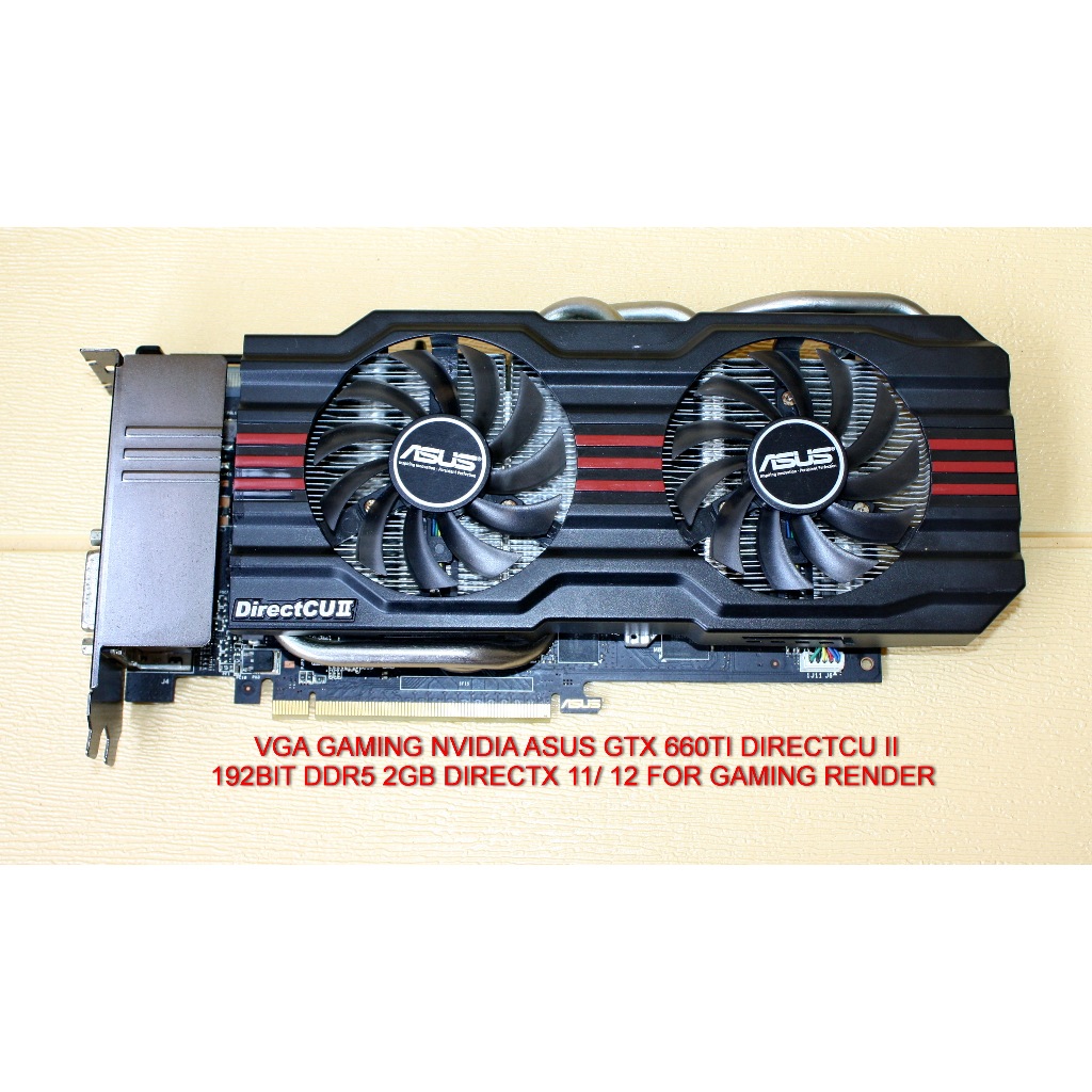 Jual VGA GAMING NVIDIA ASUS GTX 660 Ti DirectCU II 192BIT BIT DDR5 2GB ...