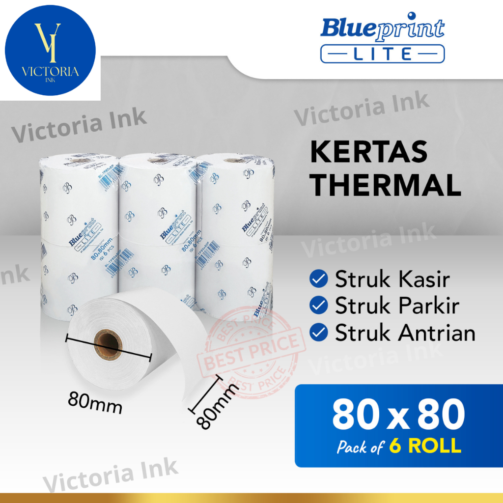 Jual Kertas Thermal 80x80 Pack of 6 Roll 80x80 (P) KERTAS KASIR STRUK ...