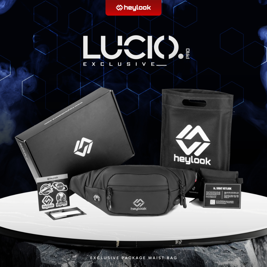 Jual HEYLOOK Official - Sling Bag Pria Waist Bag LUCIO Waterproof Slingbag USB Connector Anti ...