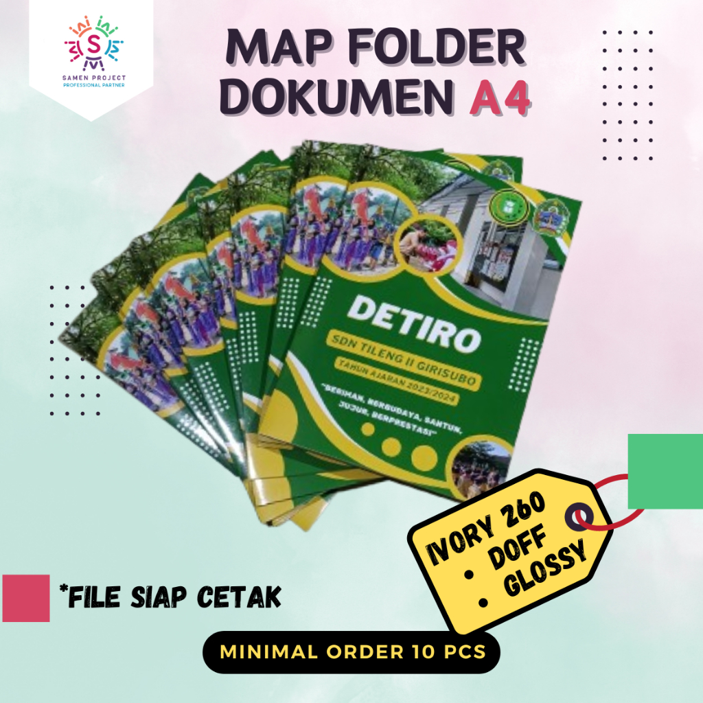 Jual Cetak Map Stopmap Folder File Dokumen A4 F4 Custom Laminasi Doff ...