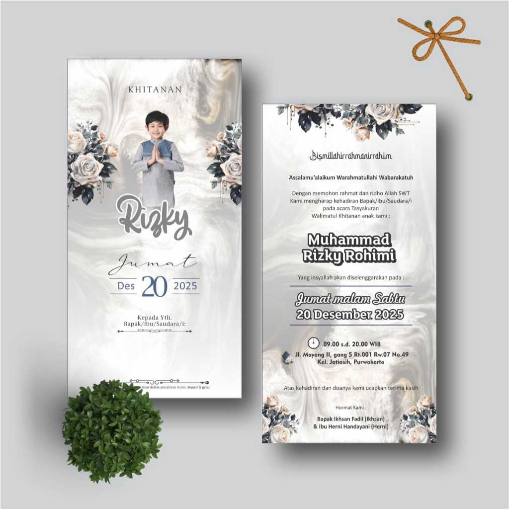 Jual cetak print undangan khitanan FREE FOTO FREE PLASTIK sunat sunatan ...