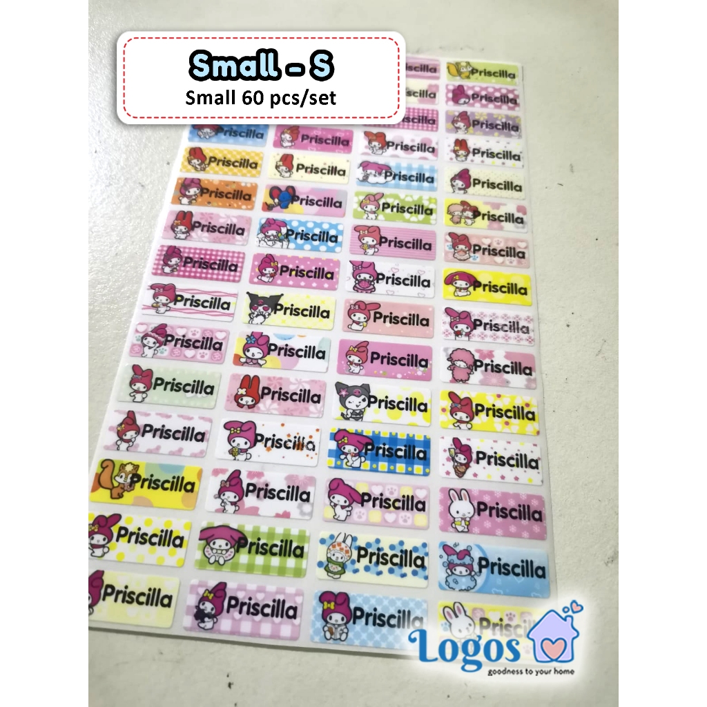 Jual My Melody Sticker Name Label Small Stiker nama anak lucu, karakter ...