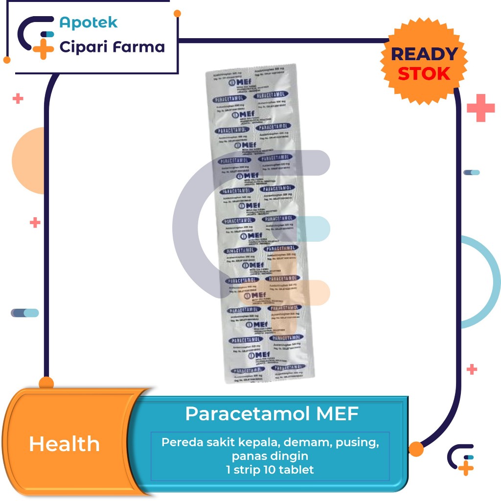 Jual Paracetamol MEF 500mg Obat Pereda Sakit Kepala | Demam | Sakit ...