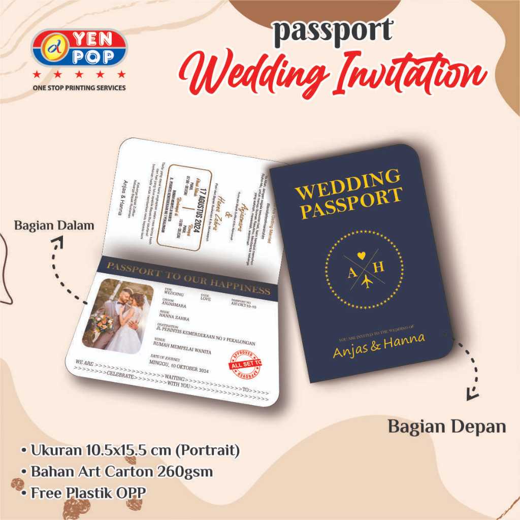 Jual Undangan Pernikahan Passport Premium 10.5x15.5 cm | Shopee Indonesia